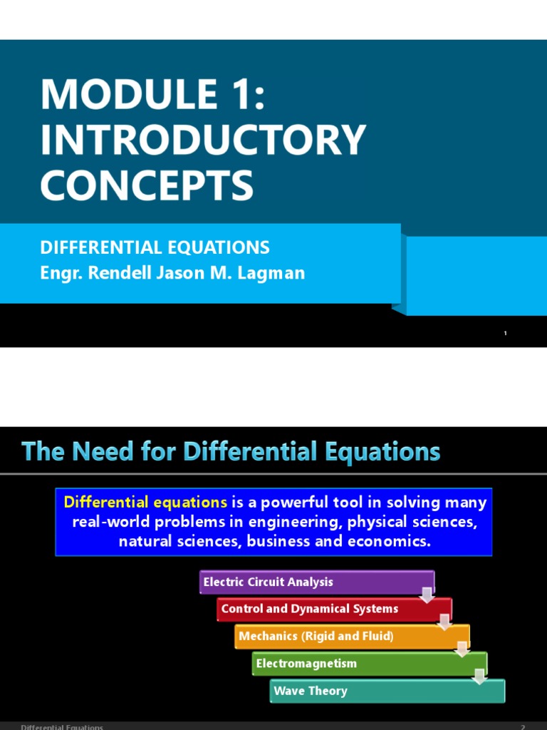 Ice 2105 Module 1.1 1.2 Lecture Video Notes | PDF | Differential ...