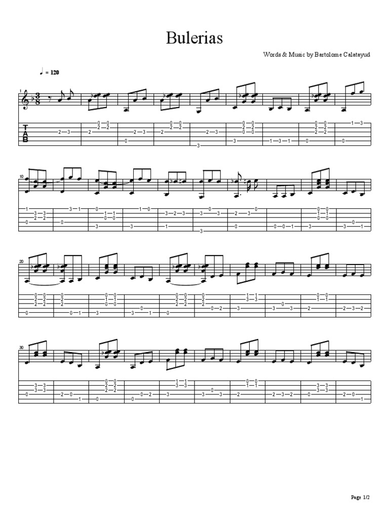 Www-Tablatures-Tk at Calatayud, Bartolome - Bulerias | PDF