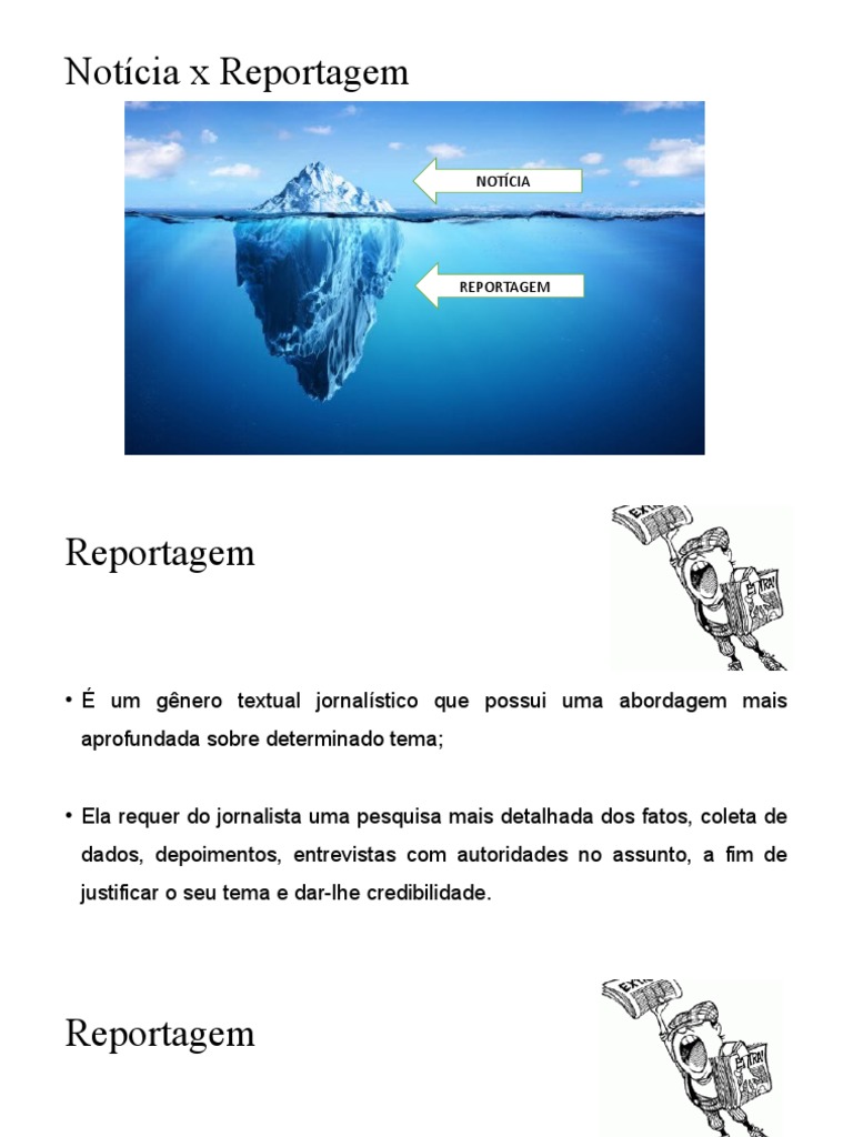 Diferença entre notícia e reportagem jornalística | PDF