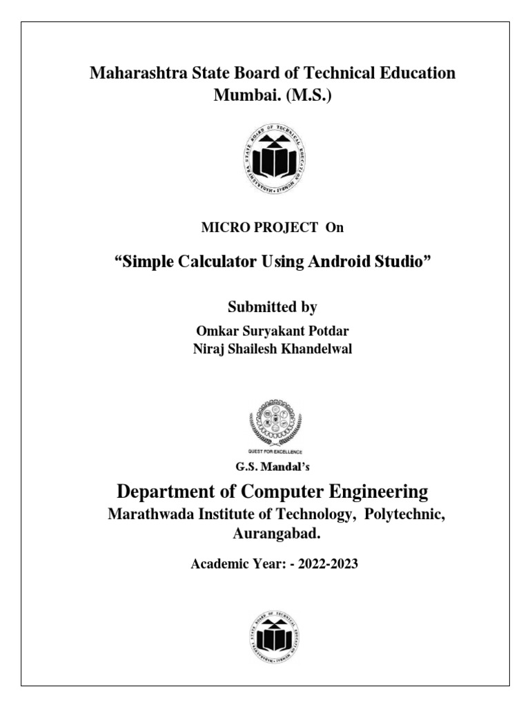 Mobile App. Development (22617) Subject Microproject | PDF | Art | Computers