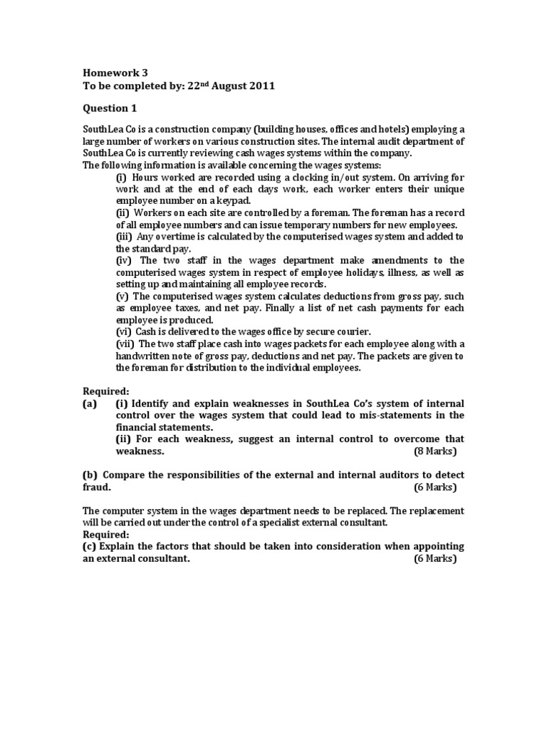 Homework 3 | PDF | Employment | Inventory