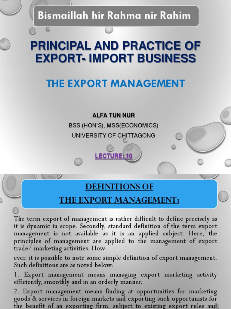 Lecture 10 Export Import BGMEA Letter of Credit (LC) - Merged | PDF ...