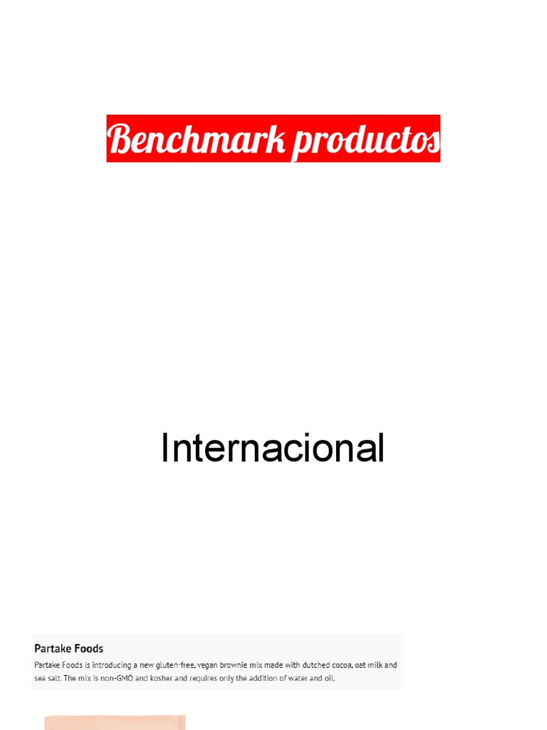 Benchmark Productos | PDF