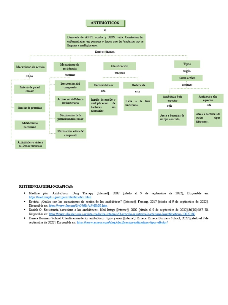 Mapa Conceptual - Antibioticos 5 | PDF | Las bacterias | Microbiología