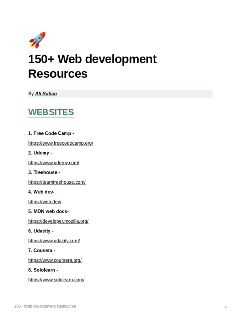 150+ WebDevelopment Resources | PDF