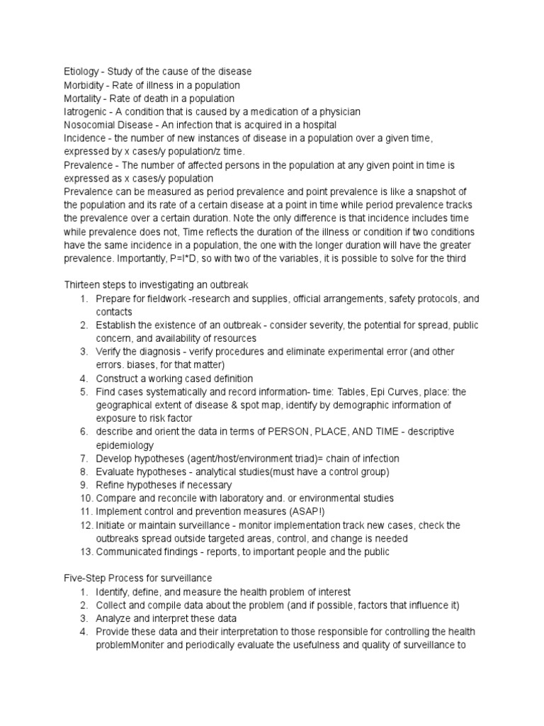 Disease Detectives Notes | PDF | Epidemiology | Relative Risk
