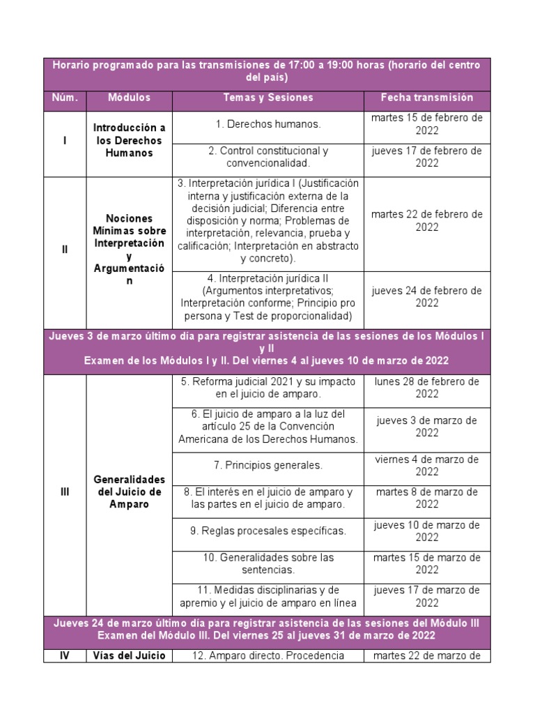 Horarios y Temas de Diplomado de La Cva 2022 | Descargar gratis PDF ...