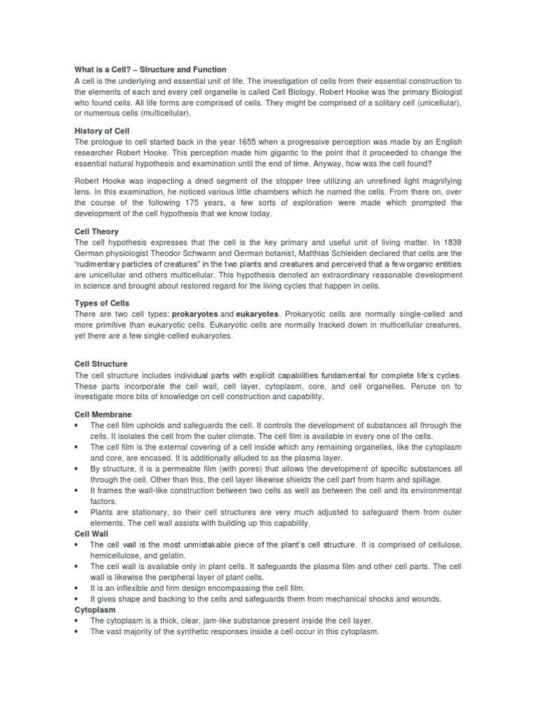 What Is A Cell | PDF | Cell (Biology) | Endoplasmic Reticulum