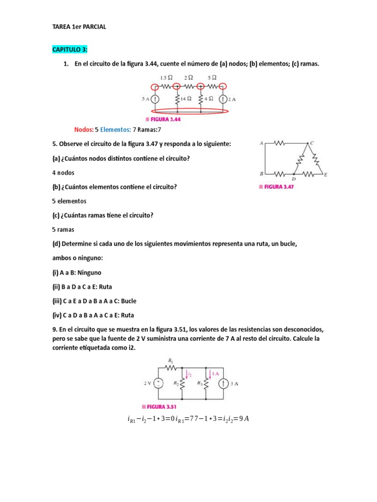 Ejercicios U1 - Circuitos | PDF