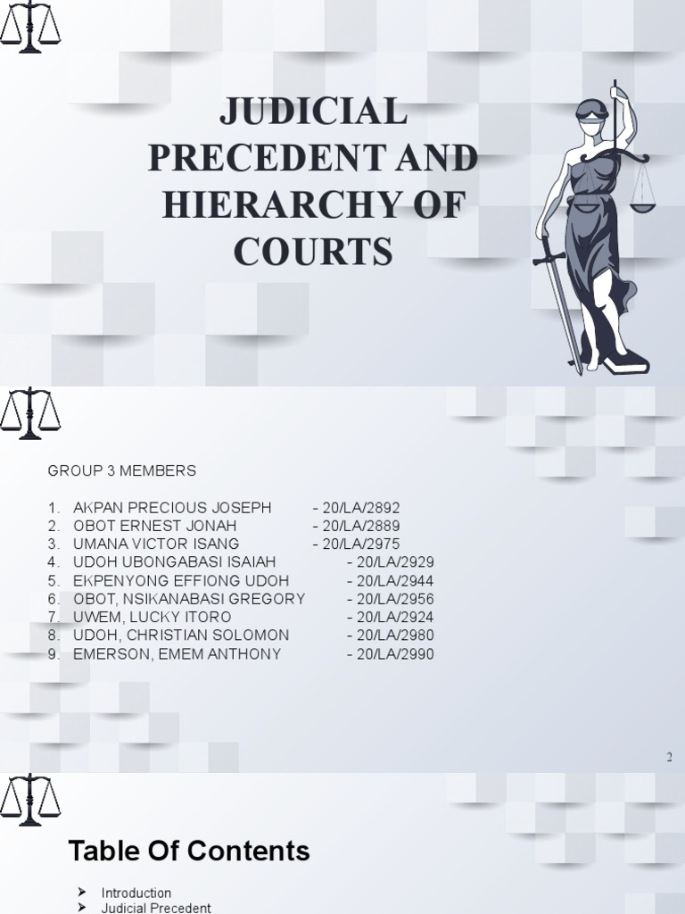 Judicial Precedents and Hierarchy of Court System in Nigeria | PDF
