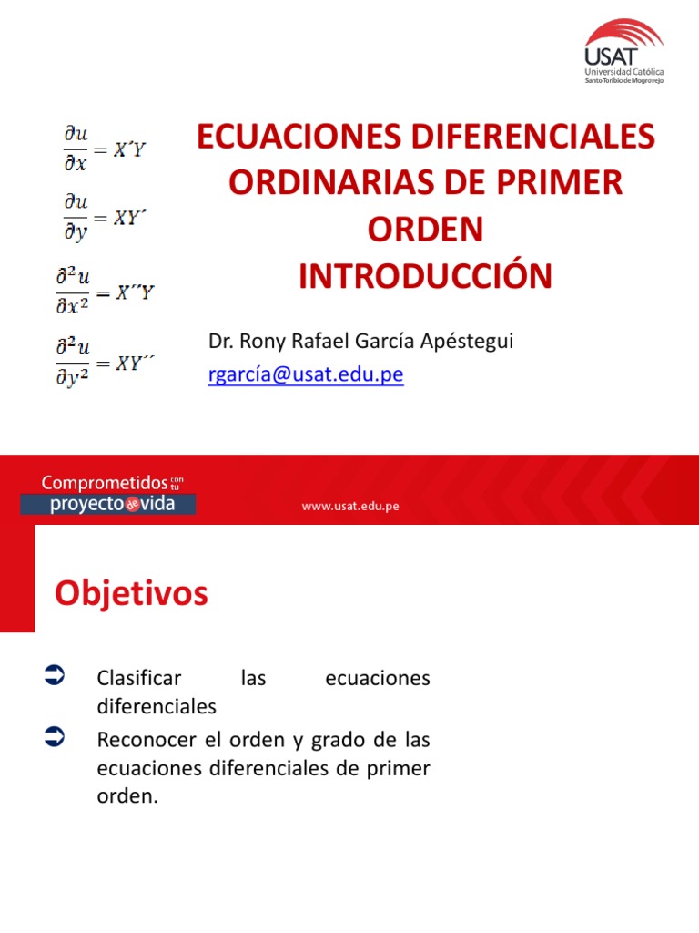 Edo de Primer Orden | PDF | Ecuaciones | Ecuaciones diferenciales