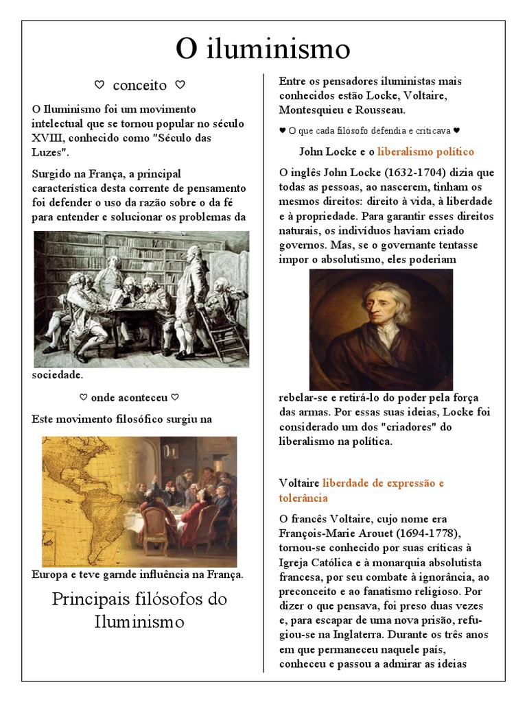 O Iluminismo: Conceito | PDF | Iluminismo | Voltaire