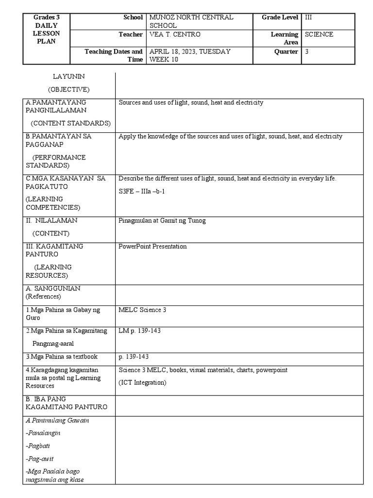 Science 3 Week 10 Day 2 | PDF