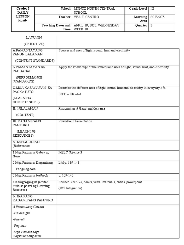 Science 3 Week 10 Day 3 | PDF