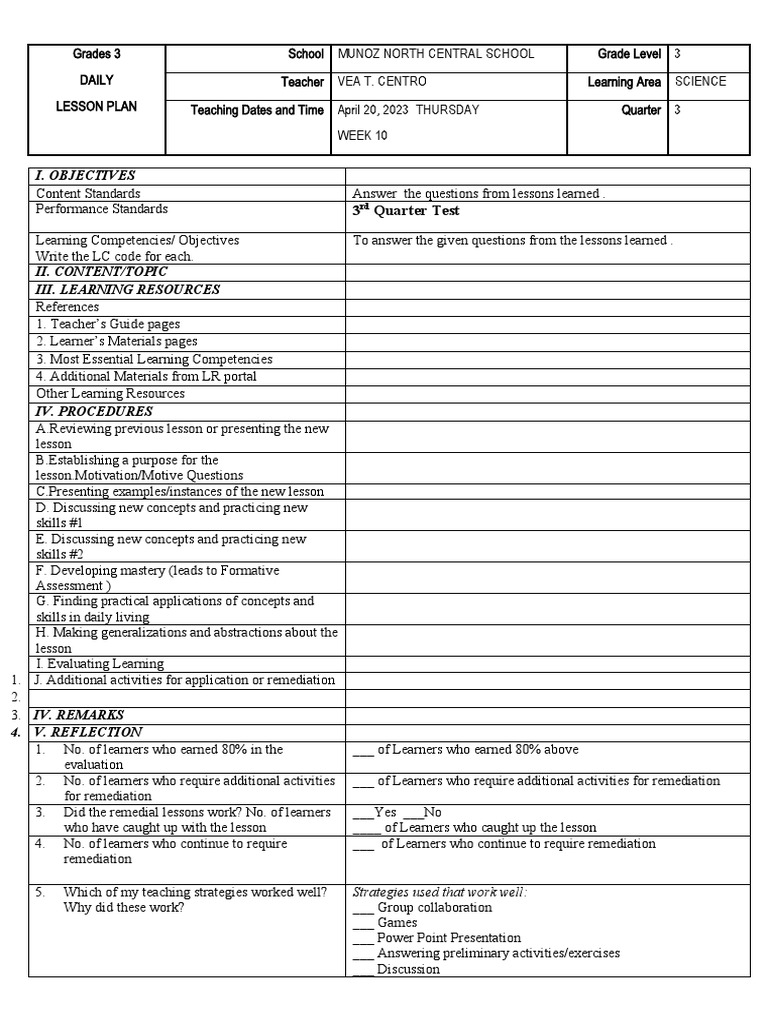 Science 3 Week 10 Day 4 | PDF