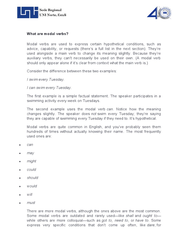 Modals Verbs and Requests | Download Free PDF | Verb | Grammar