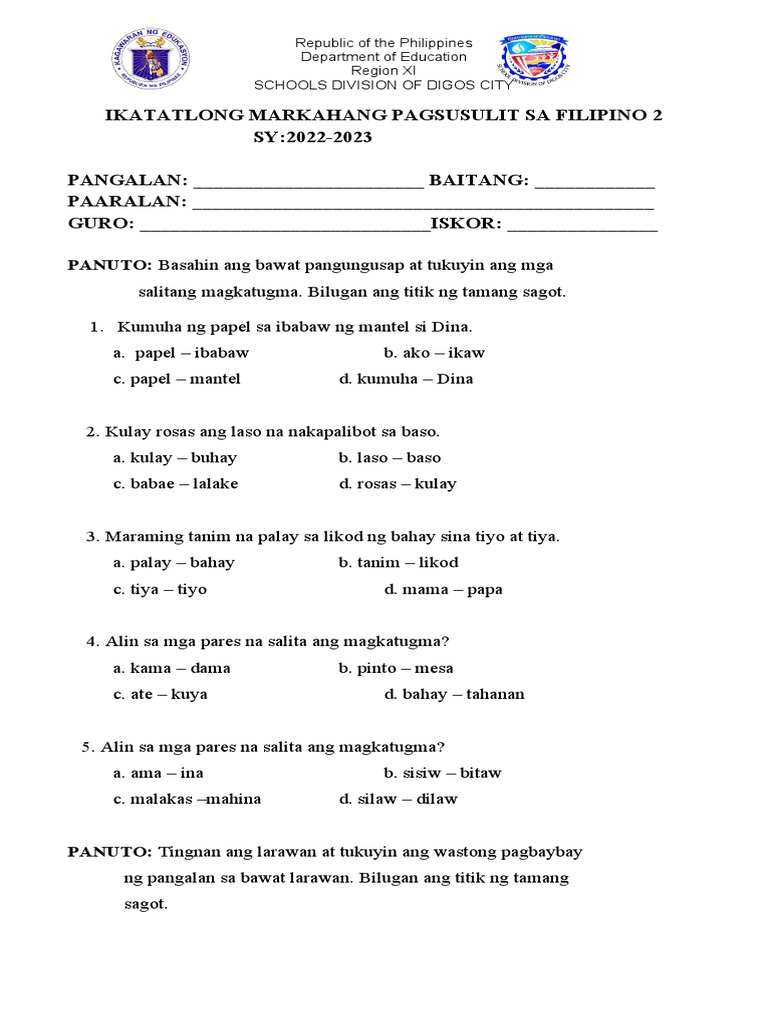 Q3 GR 2 Filipino | PDF