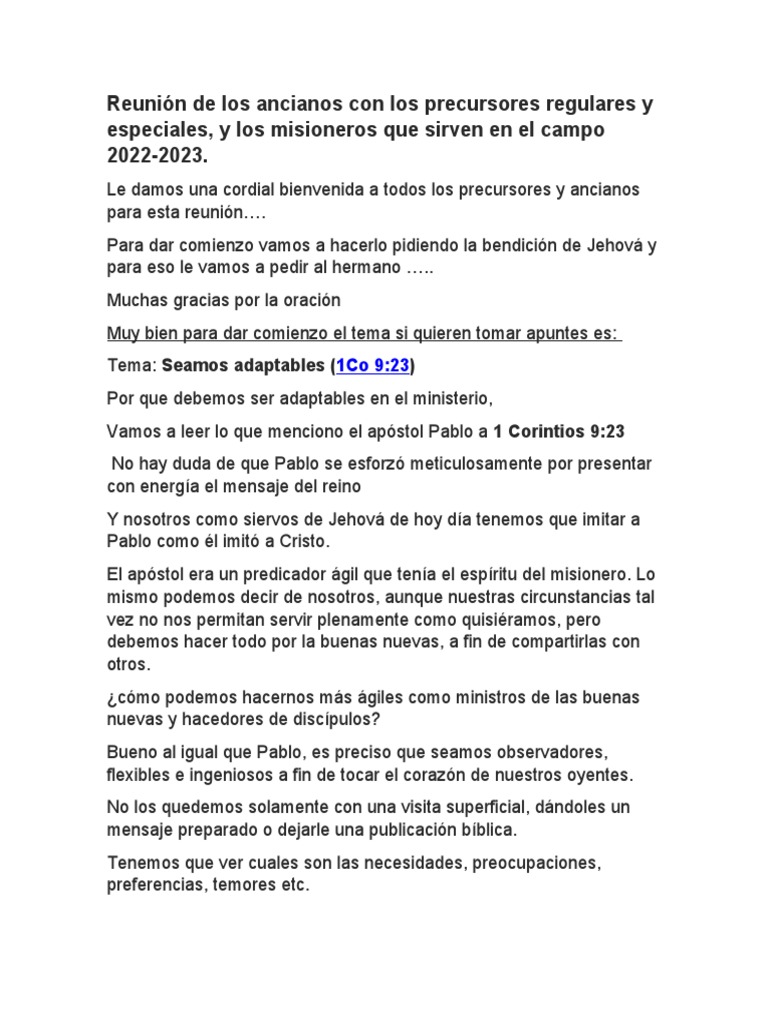 Reunion de Precursores | PDF | Pablo el apóstol | Misionero