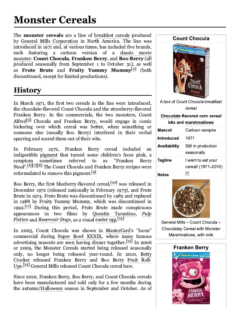 Monster Cereals | PDF
