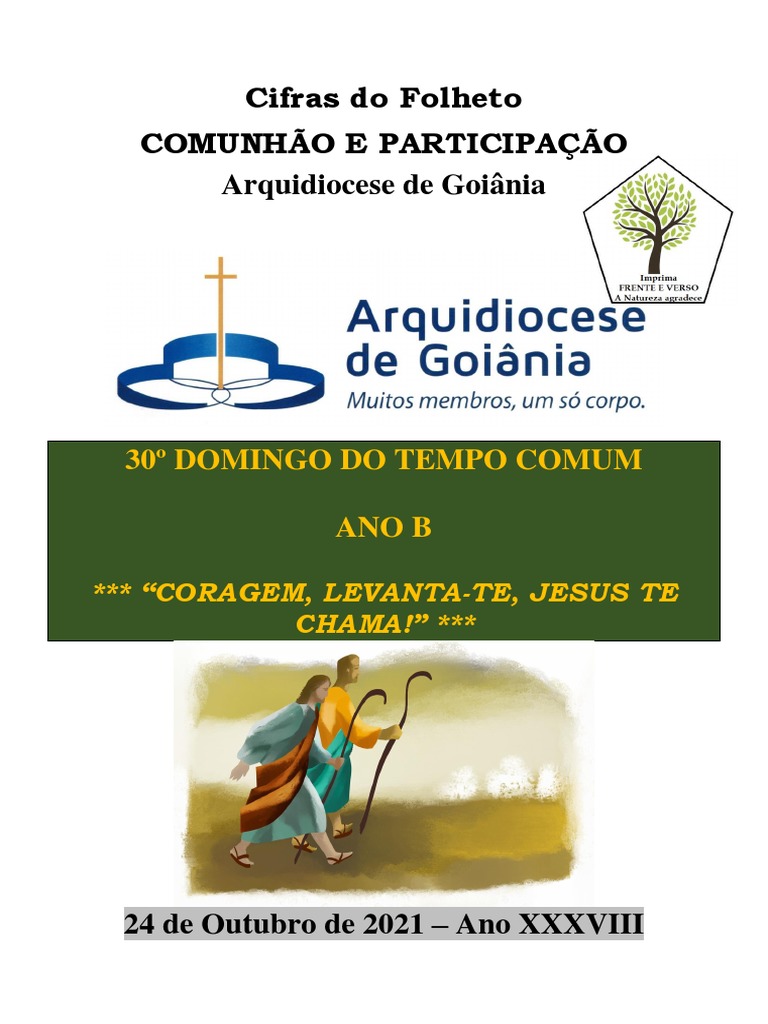 Cifras Do Folheto Comunhão E Participação Arquidiocese de Goiânia | PDF ...