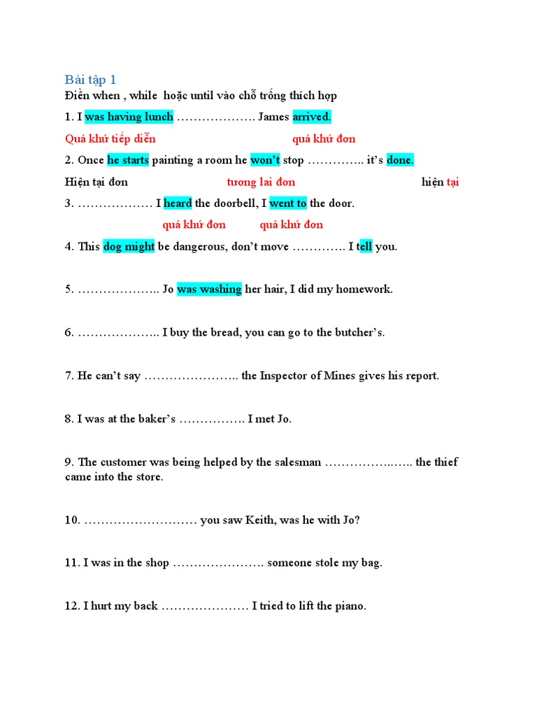 When While Before After Until | PDF