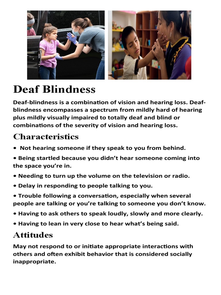 Deaf Blindness: Characteristics | PDF | Deafness | Hearing Loss