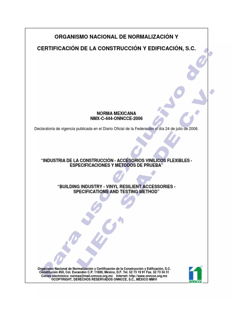 Nmx-C-444-Onncce-2006. Liec | PDF