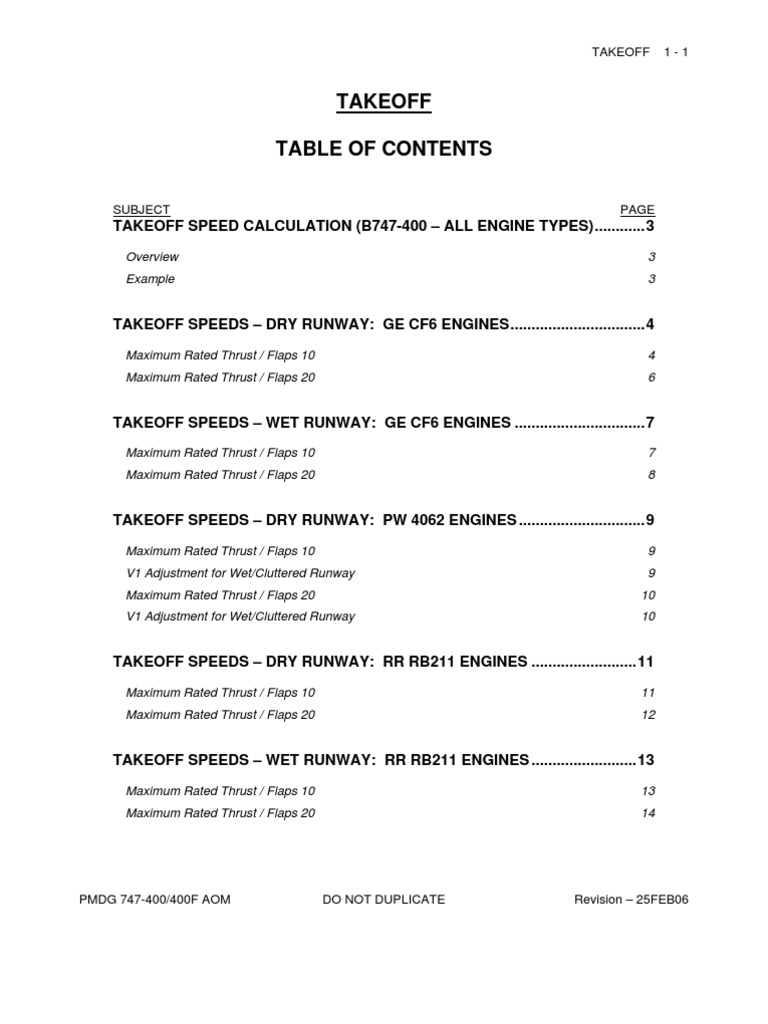 01 Takeoff Data 747 400 V10 | PDF | Takeoff | Flap (Aeronautics)