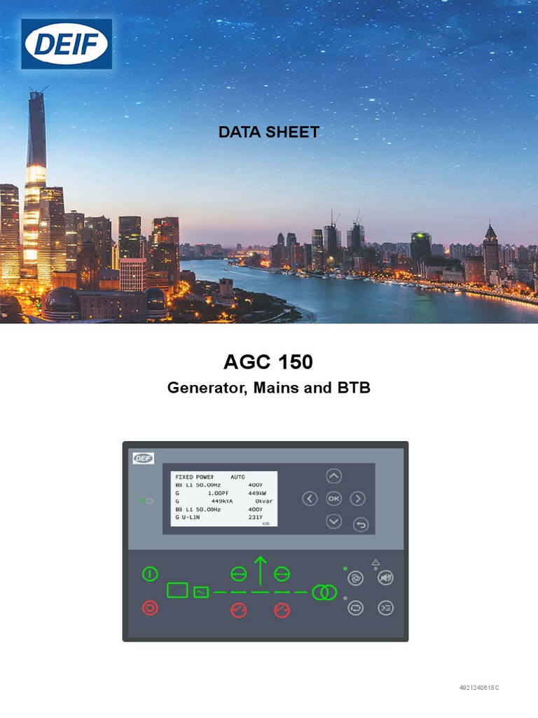 Agc 150 Generator Mains BTB Data Sheet 4921240618 Uk | PDF | Mains ...