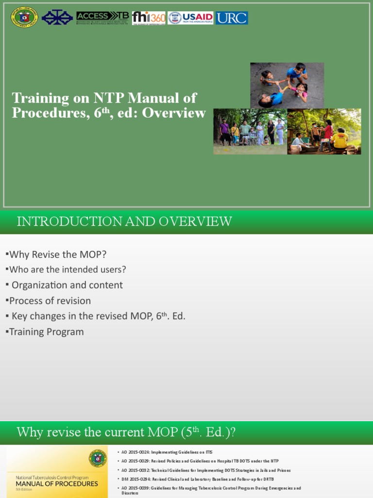 1 - Overview Training of The Revised MOP 6th Ed. | PDF | Tuberculosis ...