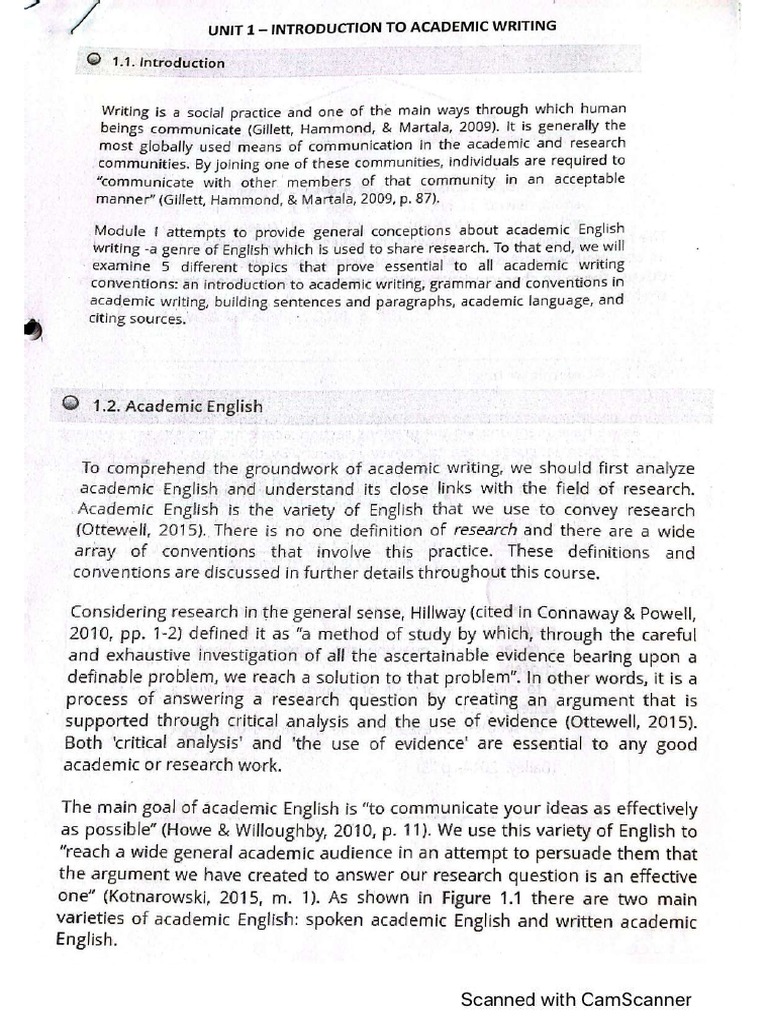UNIT 1 Introdcution To Academic English Compressed | PDF