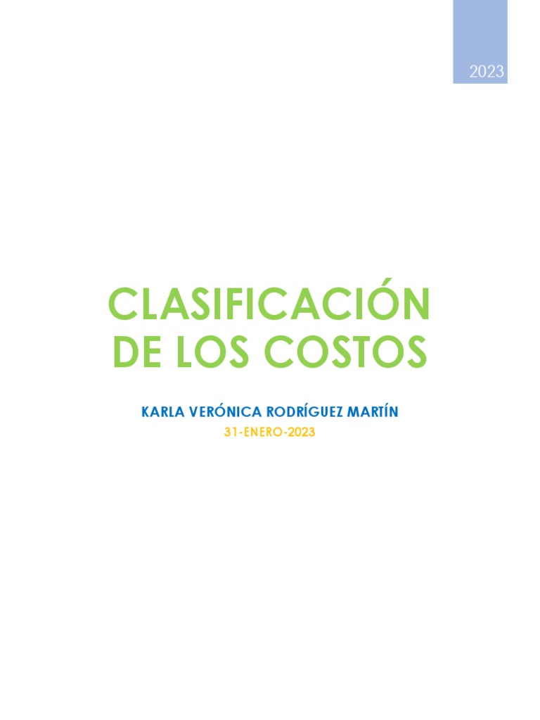 Guía de Clasificación de Costos | PDF | Presupuesto | Costo