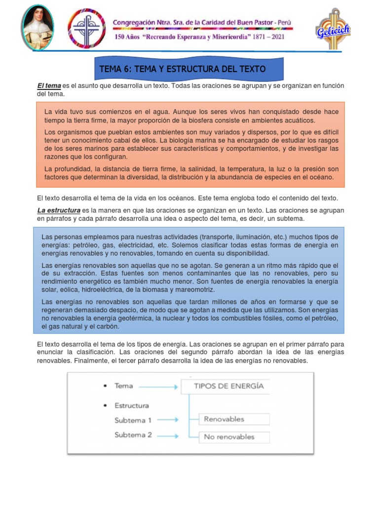 Tema 6 El Tema y Estructura Del Texto | PDF