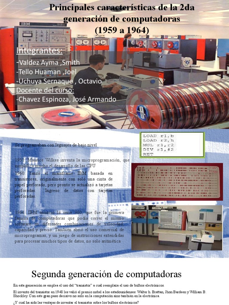 Características de la 2ª Generación de Computadoras | PDF