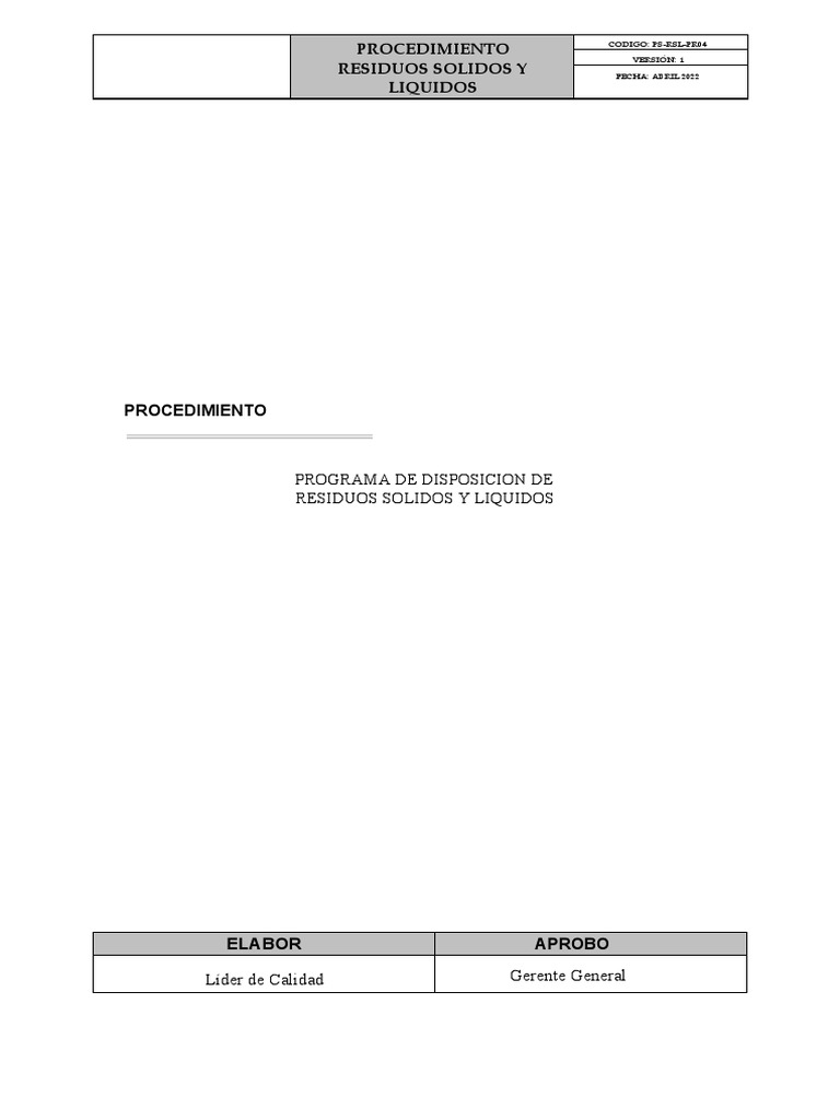 PS RSL PR04 | PDF | Residuos | Reciclaje