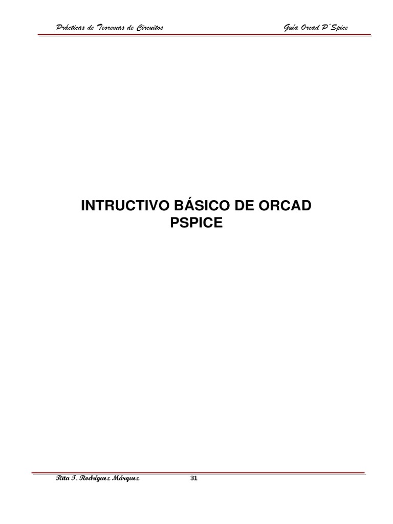 Guía Práctica de Orcad PSpice | PDF | voltaje | Electromagnetismo