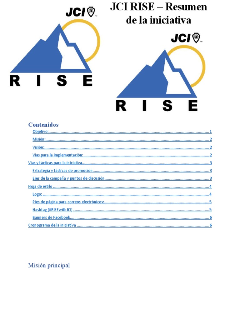 JCI RISE - Resumen de La Iniciativa | PDF | Iniciativa empresarial