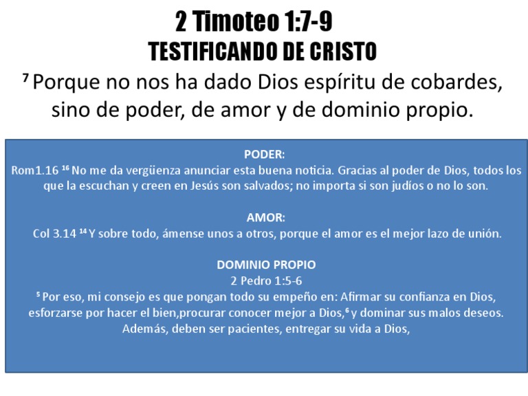 Poder, amor y dominio propio en Cristo | PDF | Religión y espiritualidad
