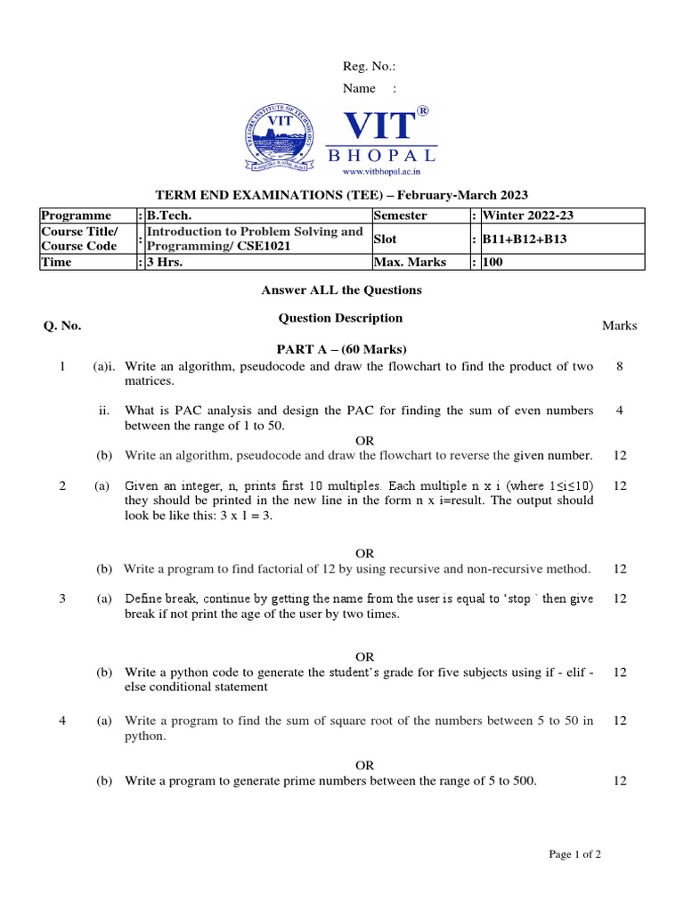 Introduction To Problem Solving And Programming Write An Algorithm Pseudocode And Draw The 