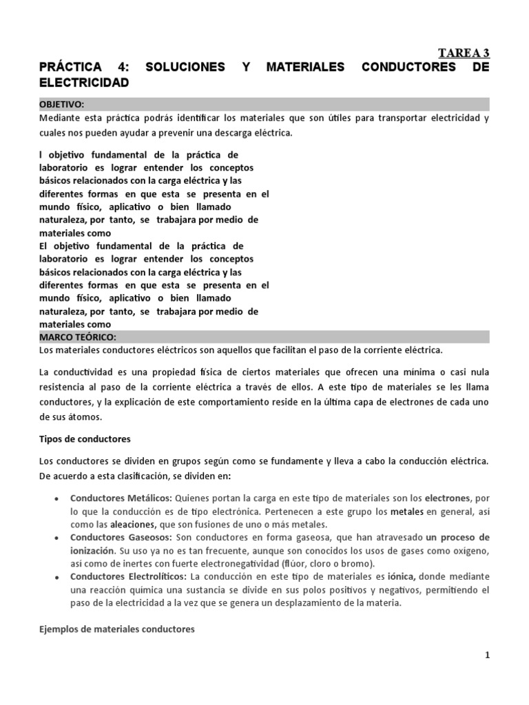 PRACTICA 4 Conductores de Electricidad | PDF | Conductor electrico | Rieles