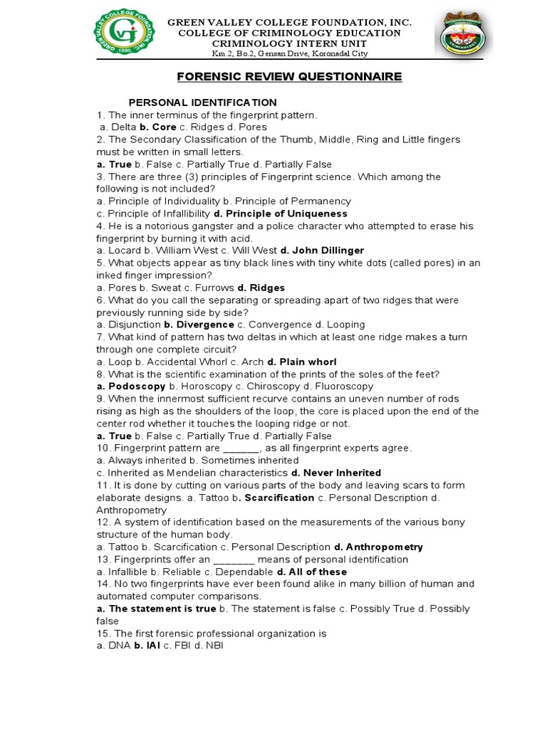 Forensic Review Questionnaire | PDF | Foreign Language Studies | Young ...