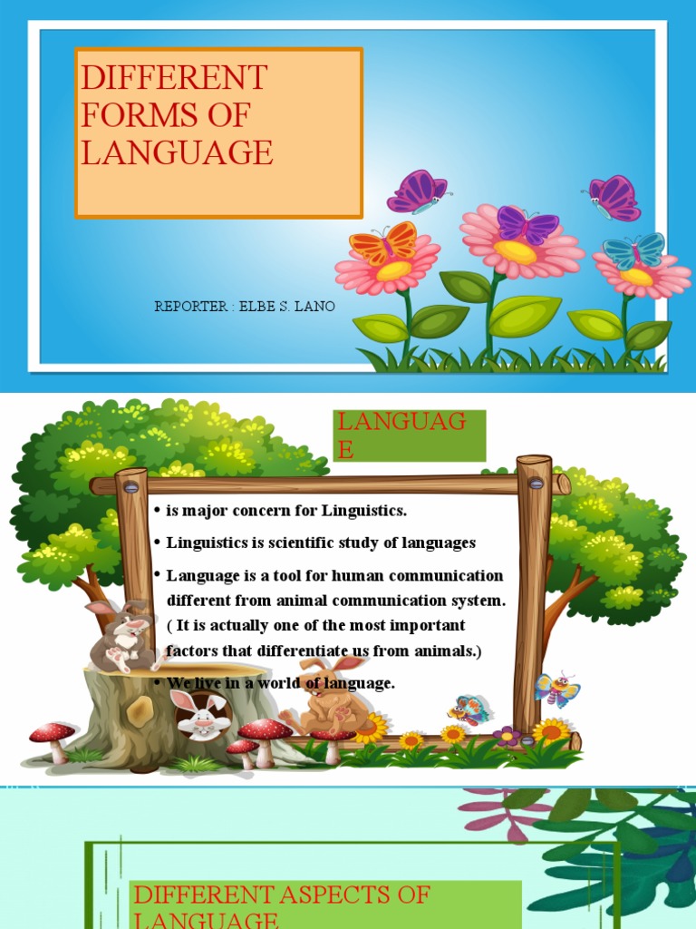 REPORT ON PRE-ELEM 605 - Different Forms of Language | PDF | English ...