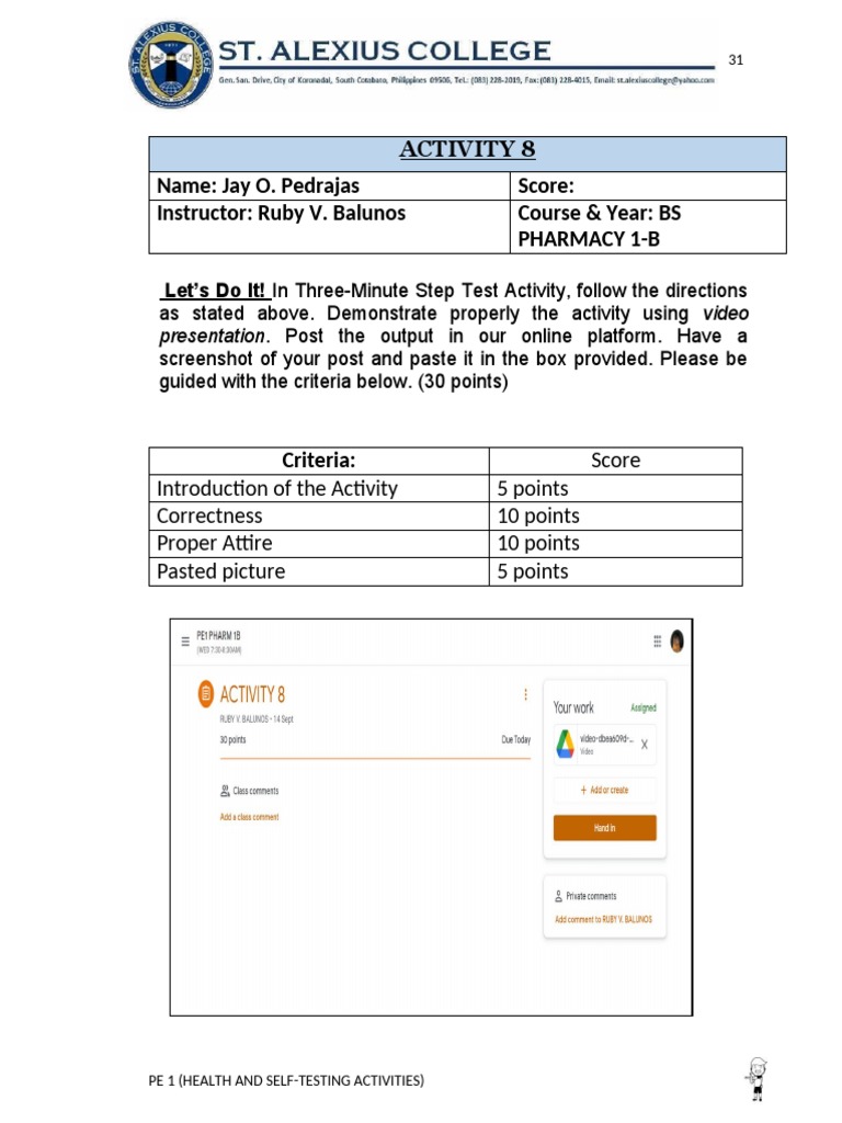 Pe1 Learning Packet 2022 Edited-Balunos, Ruby | PDF