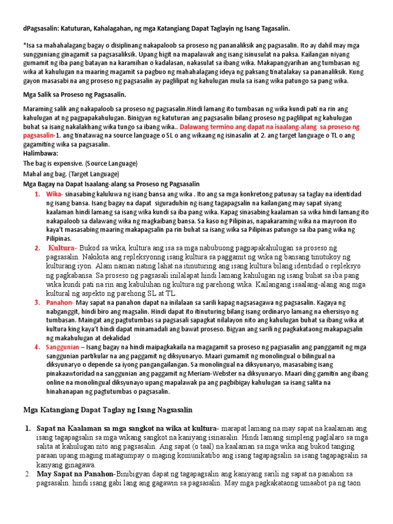 Pagsasaling Wika | PDF
