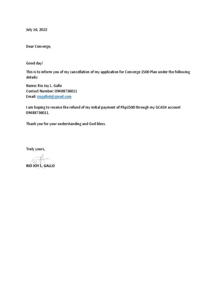 Letter To Converge | PDF