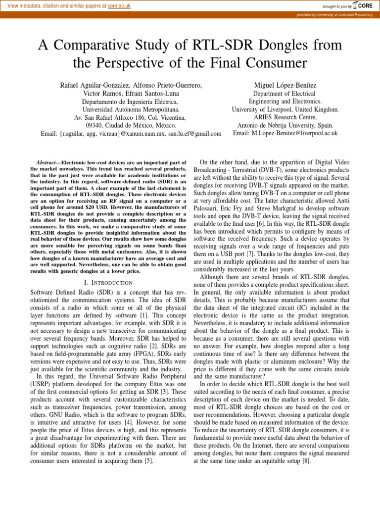 RTL SDR Dongles Comparativa | PDF | Software Defined Radio | Radio Spectrum