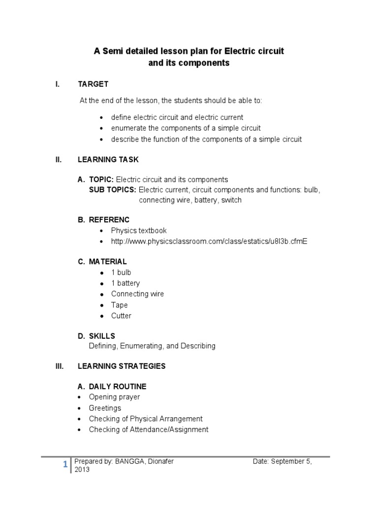 LP-Sept. 5 - Electric Symbols | PDF | Electric Current | Electricity
