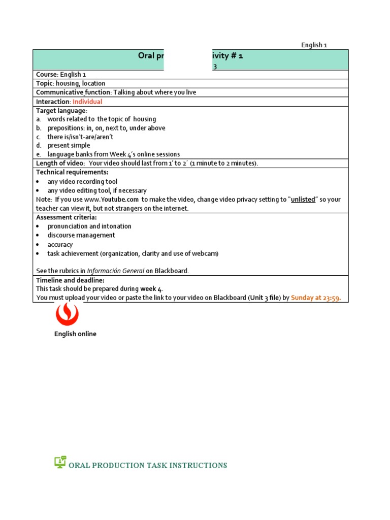 E1 Opa # 1 Unit 3 | PDF | English Language | Communication