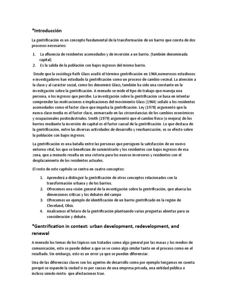 Gentrification An Introduction, Overview, and Application | PDF