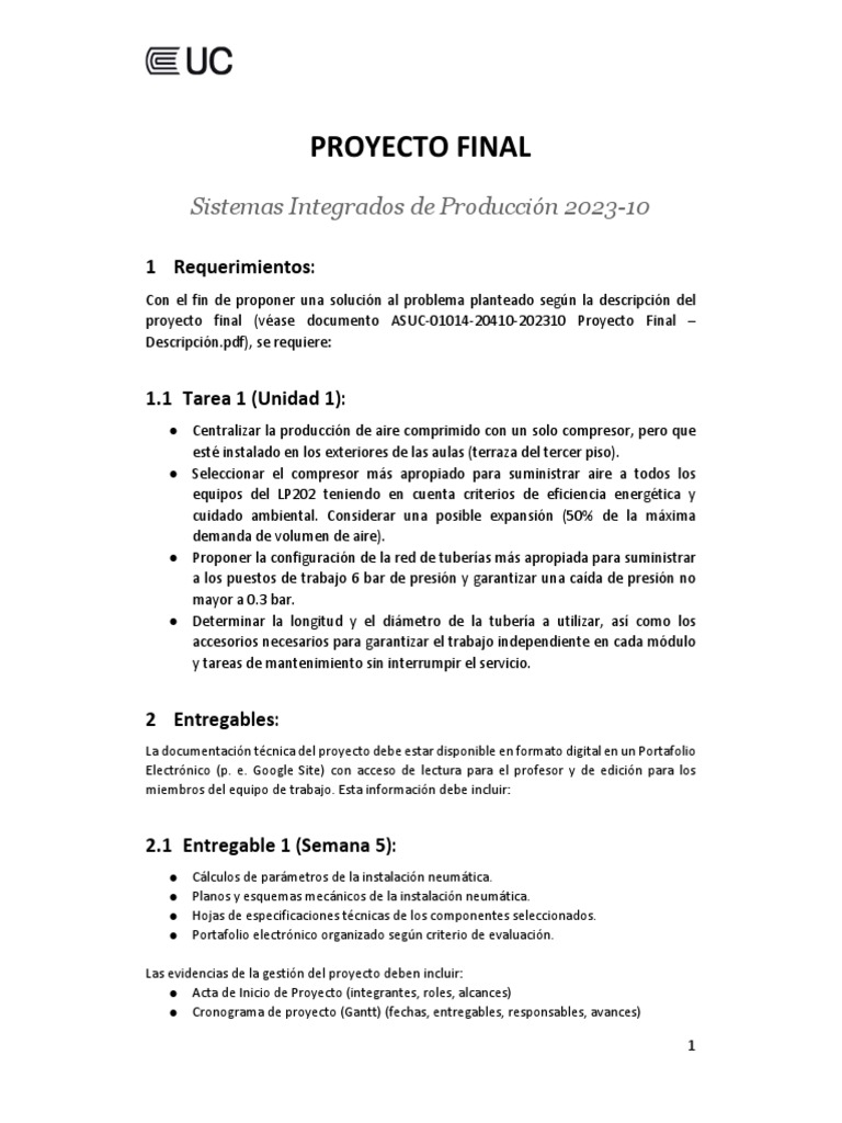 2310 Proyecto Final - Detalle Entregable | PDF